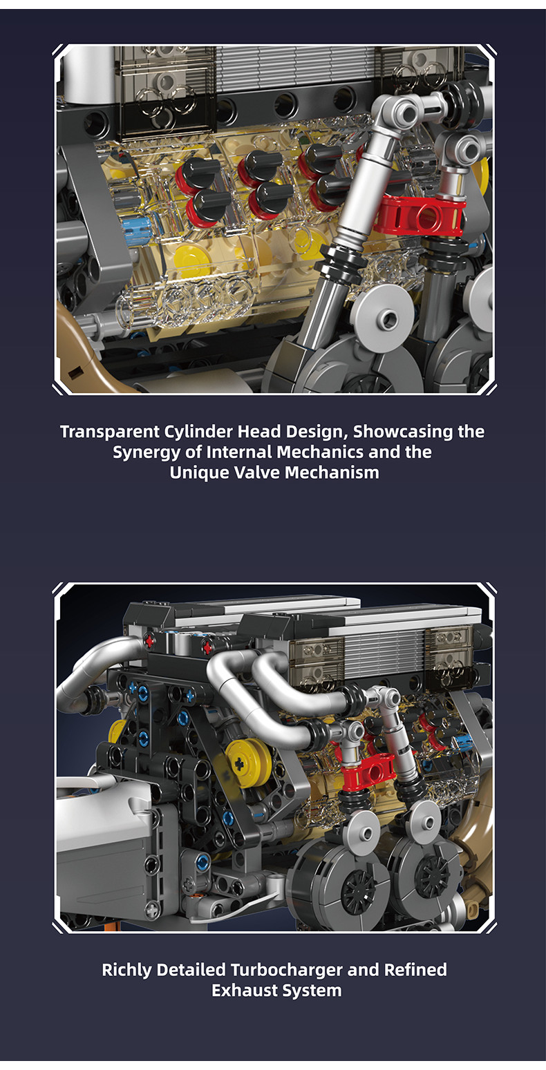 Mould King 10131 Creator Expert BGT Motorised W16 Engine Building Set ...