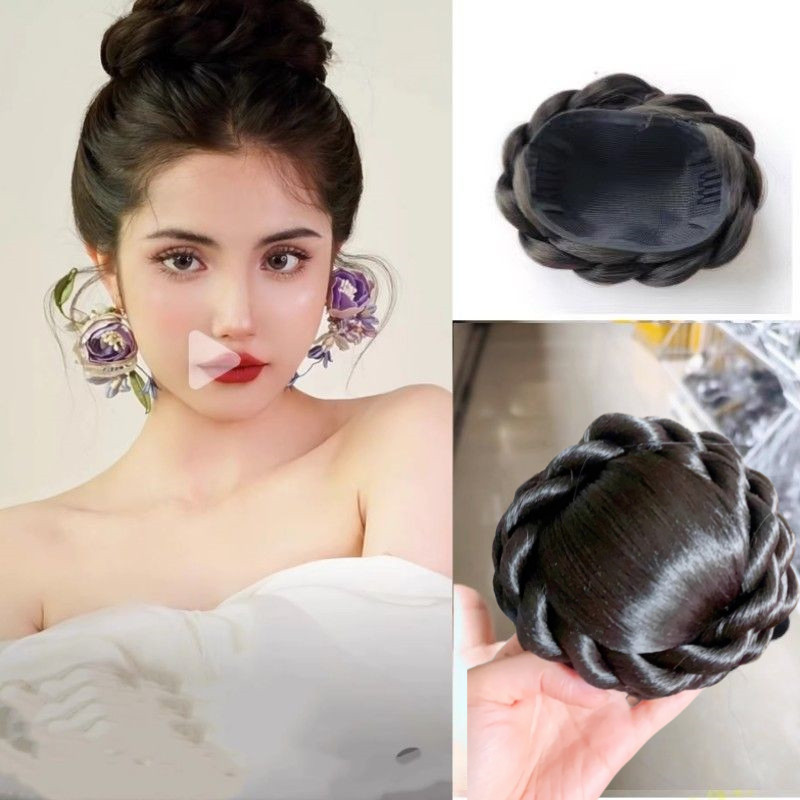 【2025 new style wig】 Bridal Hair Bag Princess Hair Bud Female Headdress ...