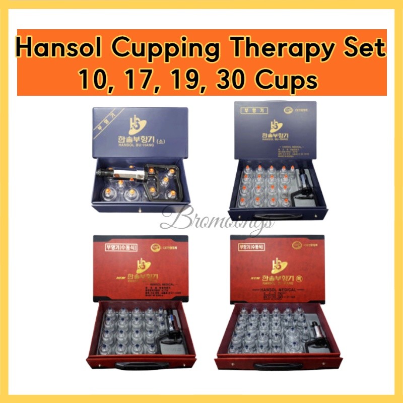in stock [KOREA] HANSOL Cupping Therapy Set Cups + Hand Pump ...
