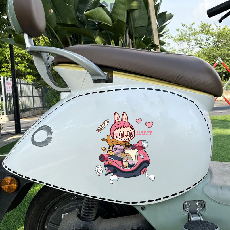 LABUBU stickers decorate cars, motorcycles, cute cartoon decorations ...