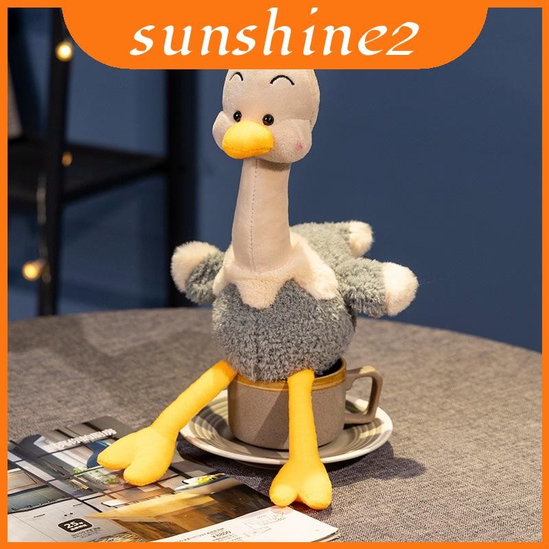 Ostrich Plush Fluffy Toy Flamingo Doll Long Legs Bird Stuffed Animal ...