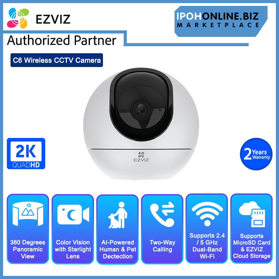 EZVIZ C6 2K 4MP Full HD Resolution Pan & Tilt 360° Panoramic View ...