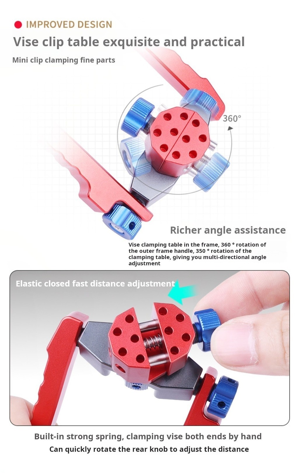 Adjustable Angle Hand Held Bench Clamp Paint Handle Detachable MINI ...