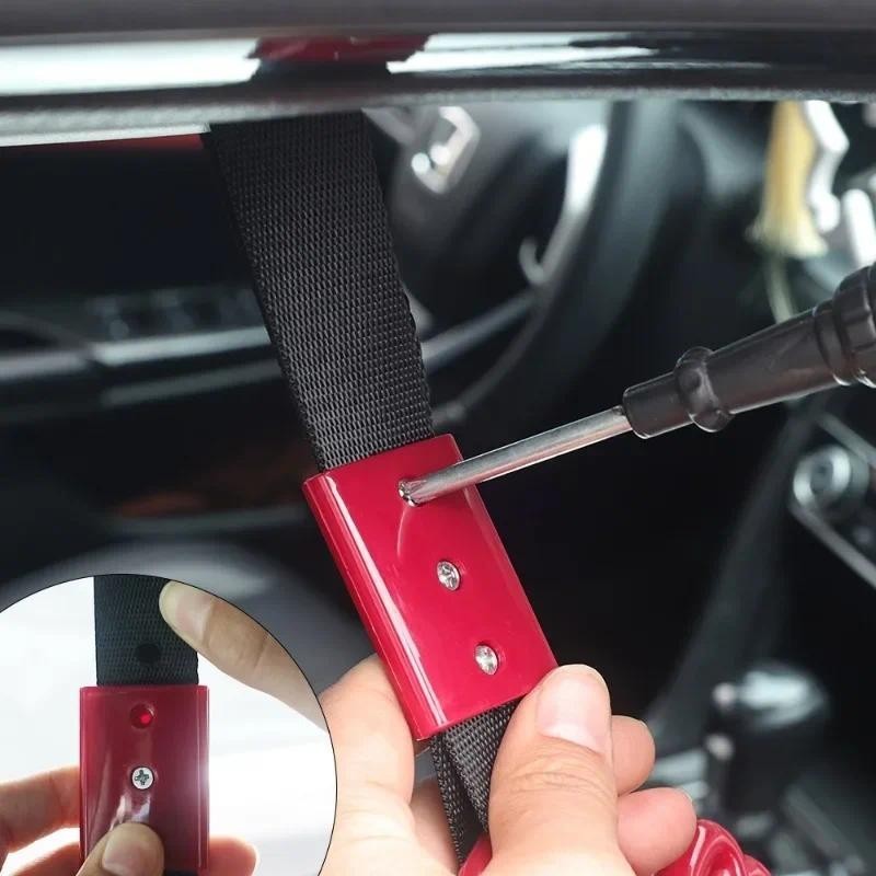 JDM Cherry Blossom Hanging Ring Car Tow Strap Pull Ring Static Belt ...