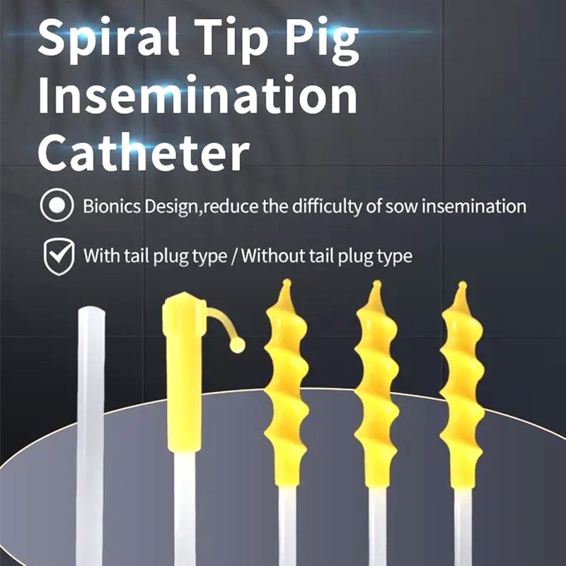 10/20/50Pcs Pig Disposable Artificial Insemination Catheter A.I. Spiral ...