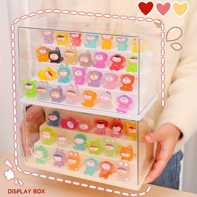 Transparent Four Layers Dolls Display Box Action Figures Dust Proof