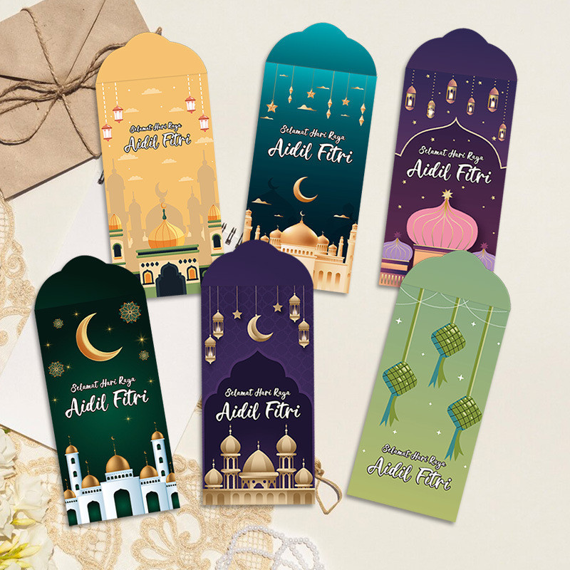 6pcs Hari Raya Envelope 2025 Sampul Duit Raya Green Envelopes Angpao ...