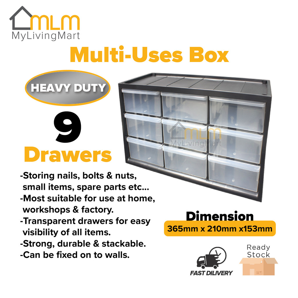 Multipurpose 9 Compartment Storage Drawer Cabinets Almari Hardware ...