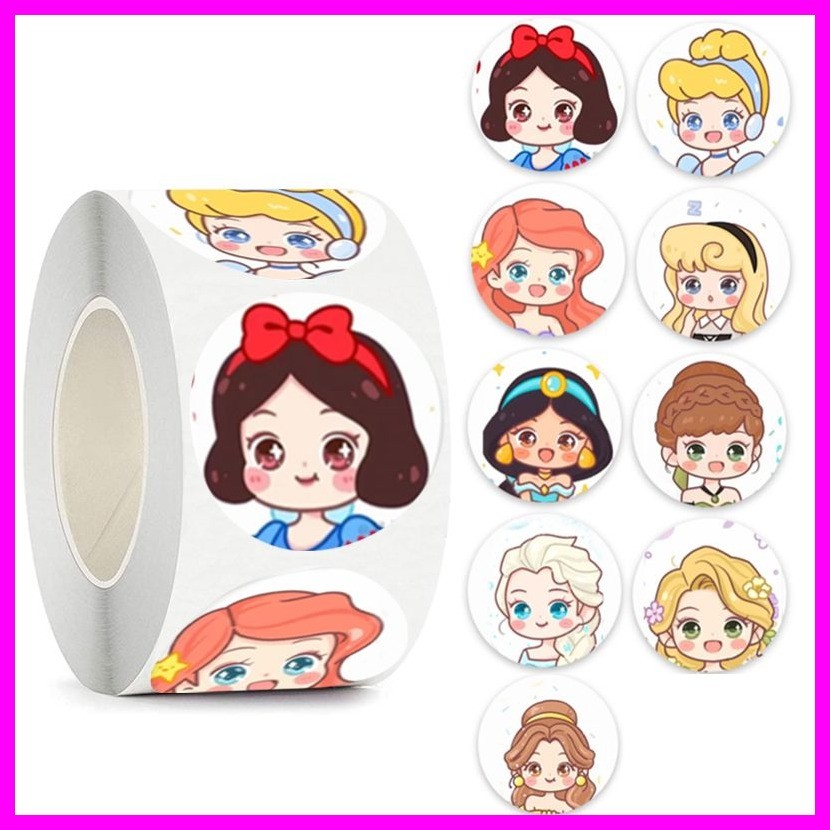 Stickers SnowWhite Q Version Princess Roll Stickers Children Cartoon ...