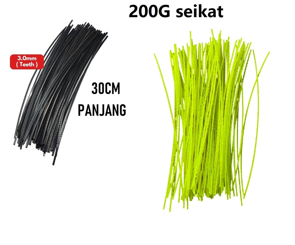 [HEAVY DUTY] Tali Mesin Rumput Gigi Tali Bergigi 30cm 13" 3.0mm Grass Cutter Grey Nylon trimmer ...