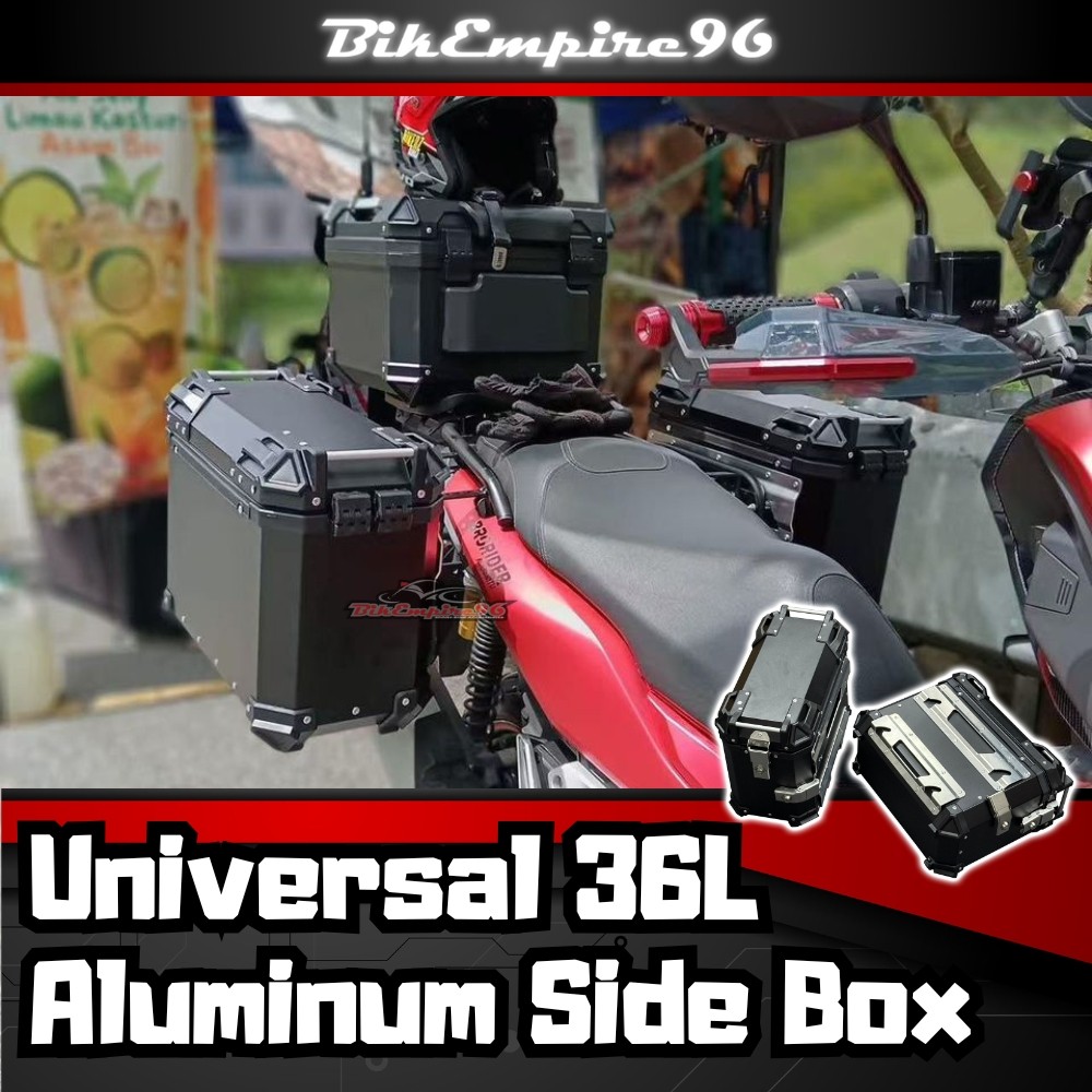 Universal Aluminum Side Box 36L Side Luggage Cases Storage Trunk Yamaha ...