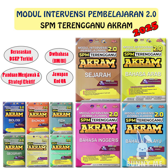[BUNNY] 2025 Buku Latihan : Modul Intervensi Pembelajaran 2.0 SPM Terengganu AKRAM- Mahir ...