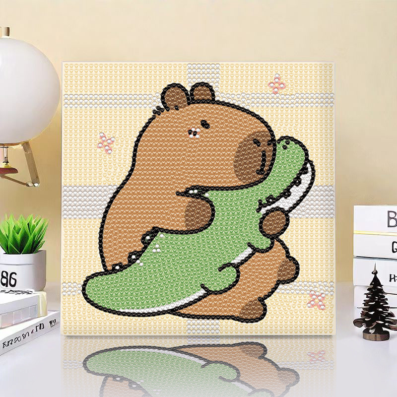 DIY Cartoon Diamond Painting Kit with Frame Kids Craft Capybara ...