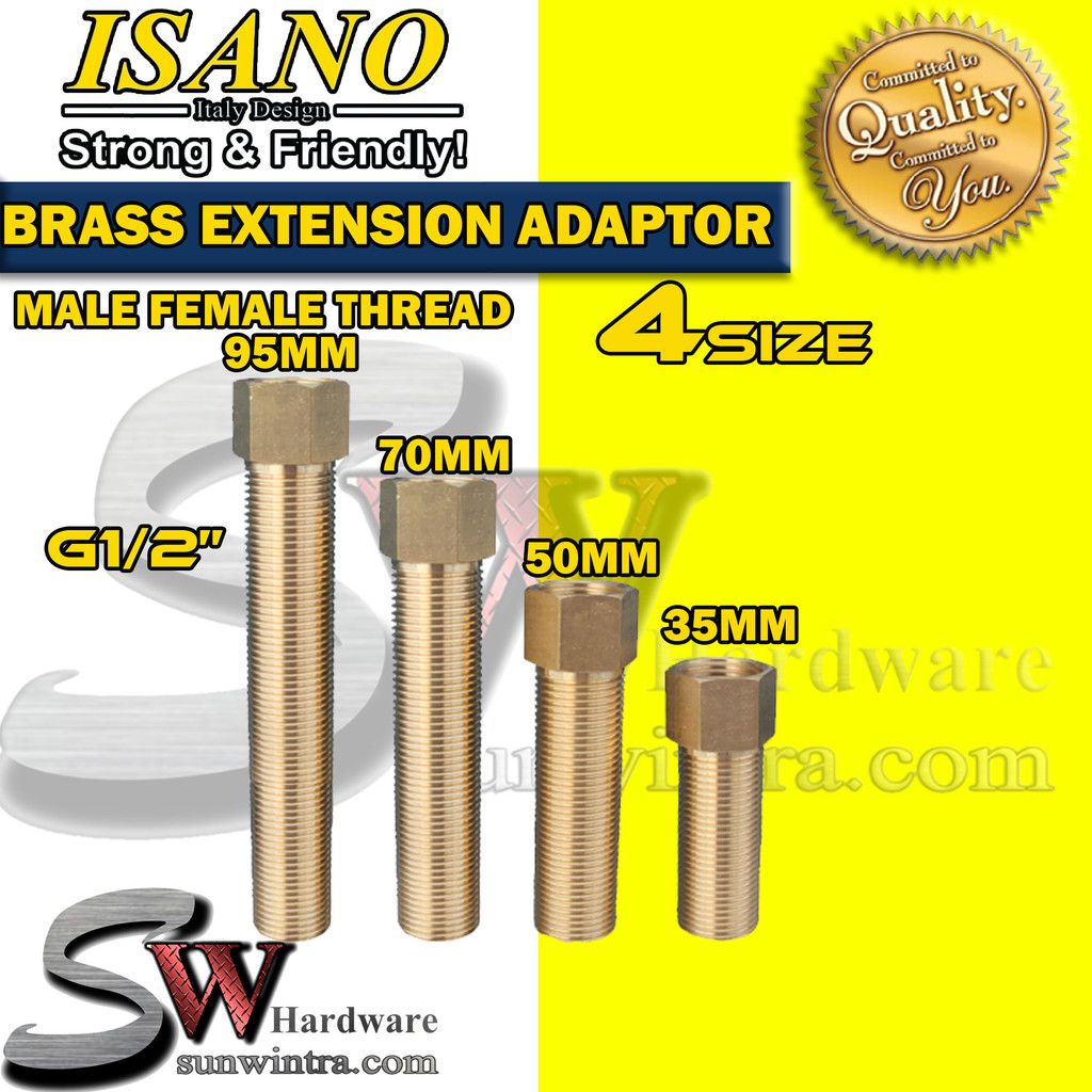 Isano High Quality Brass Male Female Threaded Extension Adaptor 4 Size ...