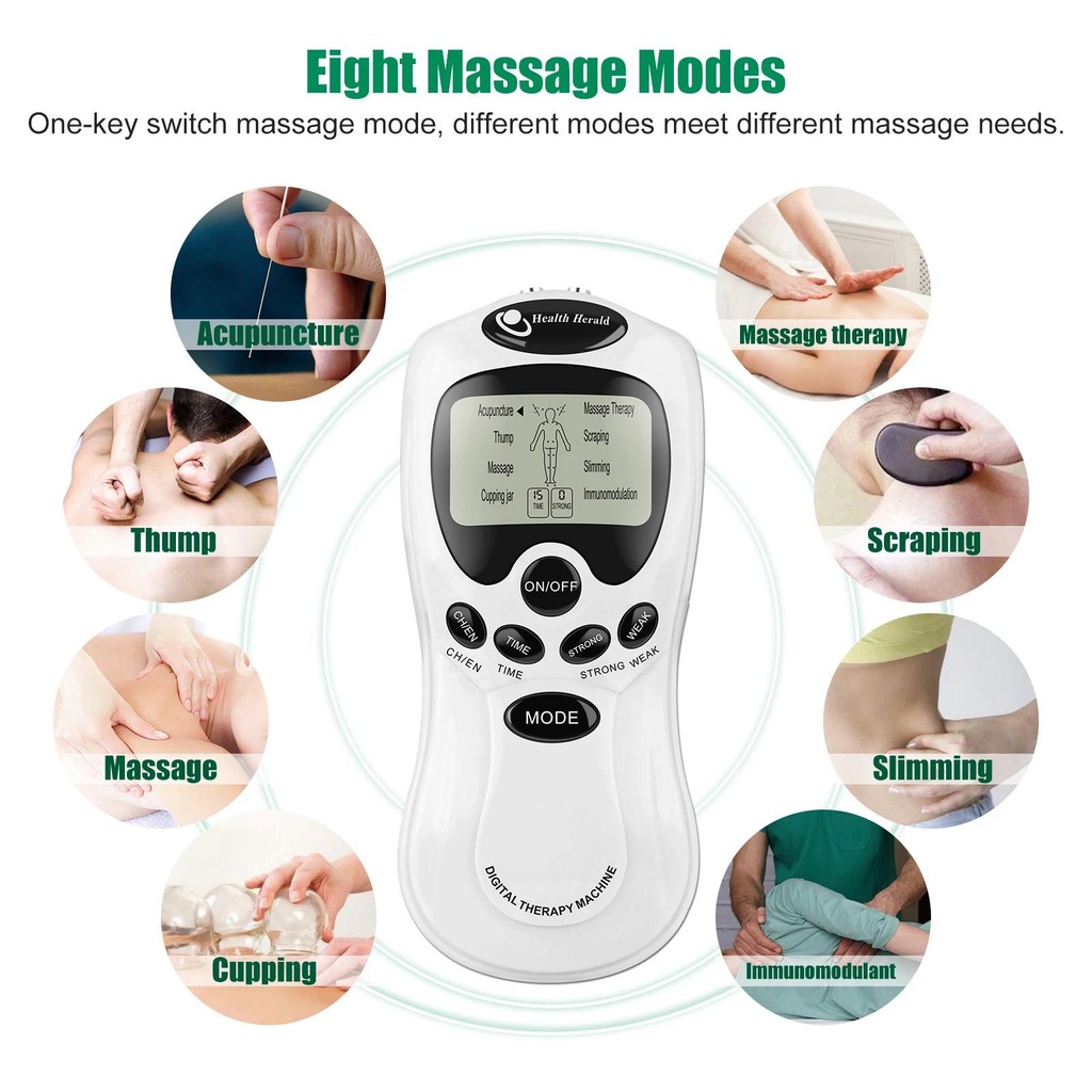 8-Mode Electric Tens Muscle Stimulator EMS Acupuncture Face Body ...