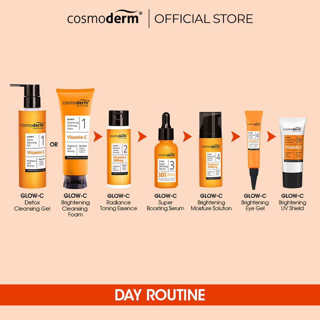 Cosmoderm Glow-C Brightening UV Shield SPF50+ PA+++ 30ml | Shopee Malaysia