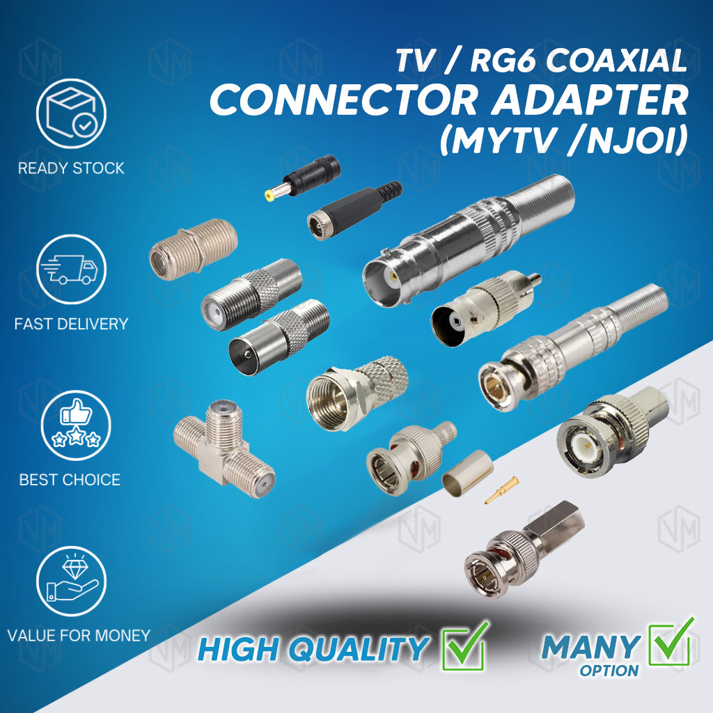 RG6/NJOI/ASTRO COAXIAL CABLE ANTENNA ADAPTER SOCKET CONNECTOR RF MALE F ...