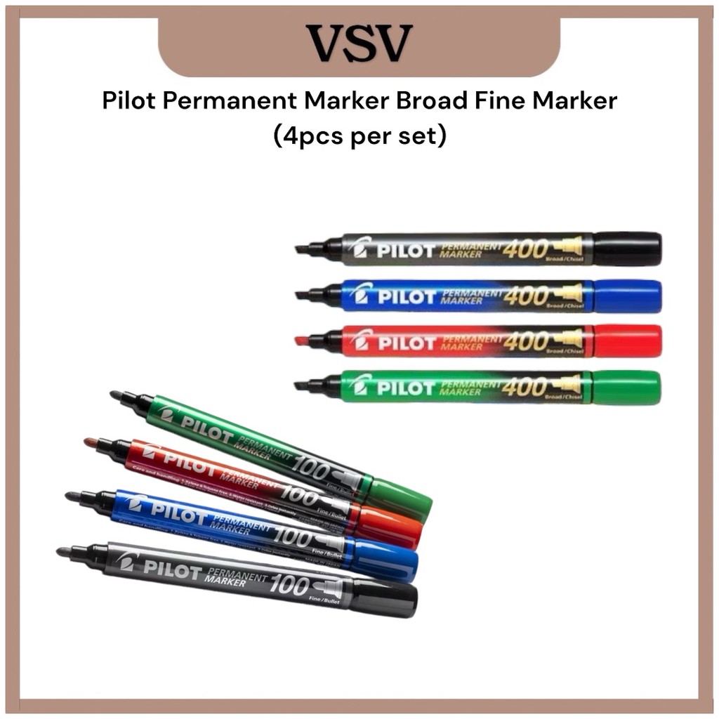 Pilot Permanent Marker Broad Fine Marker (4pcs per set) | Shopee Malaysia