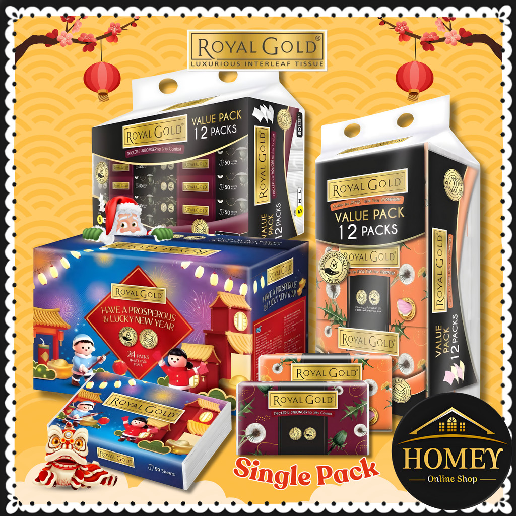 Royal Gold Tissue Luxurious Facial Tissue Soft Pack Tisu Pek Senang ...