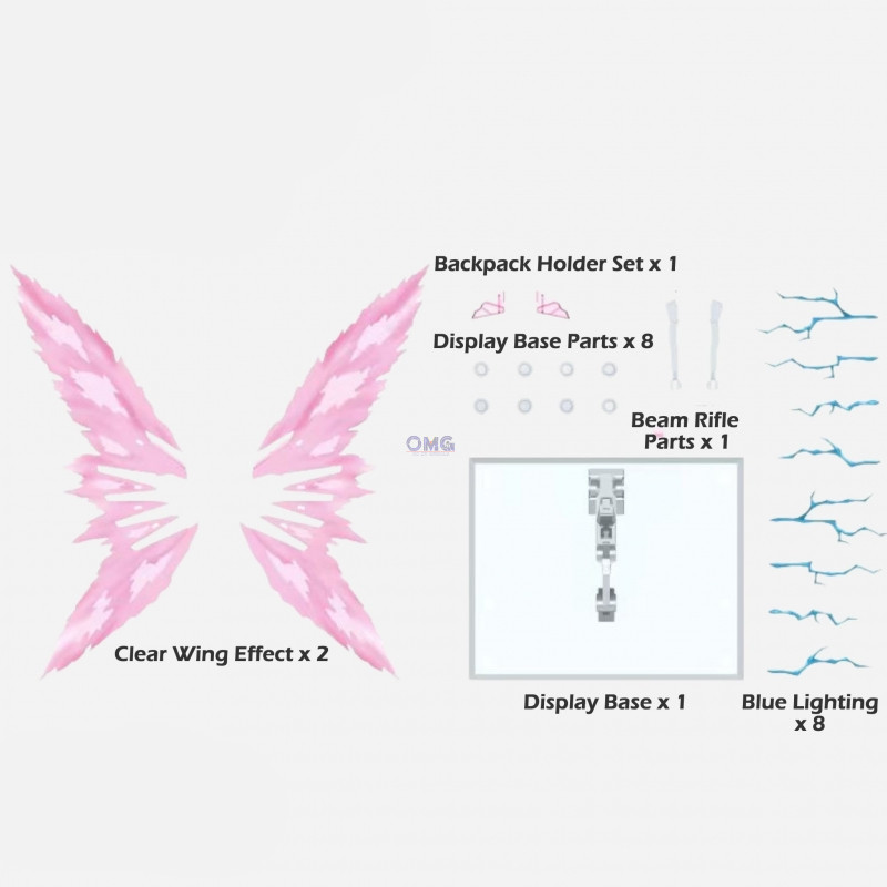 DDB HG 1/144 Mighty Strike Freedom Wing of Light Expansion Effect with Display Base HGCE Mighty ...