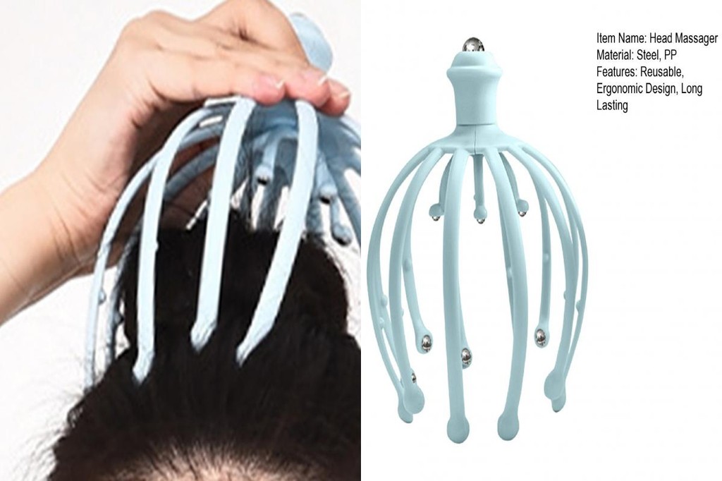 ye Scalp Massage Tool Portable Octopus Head Massager with 12 Claws for ...