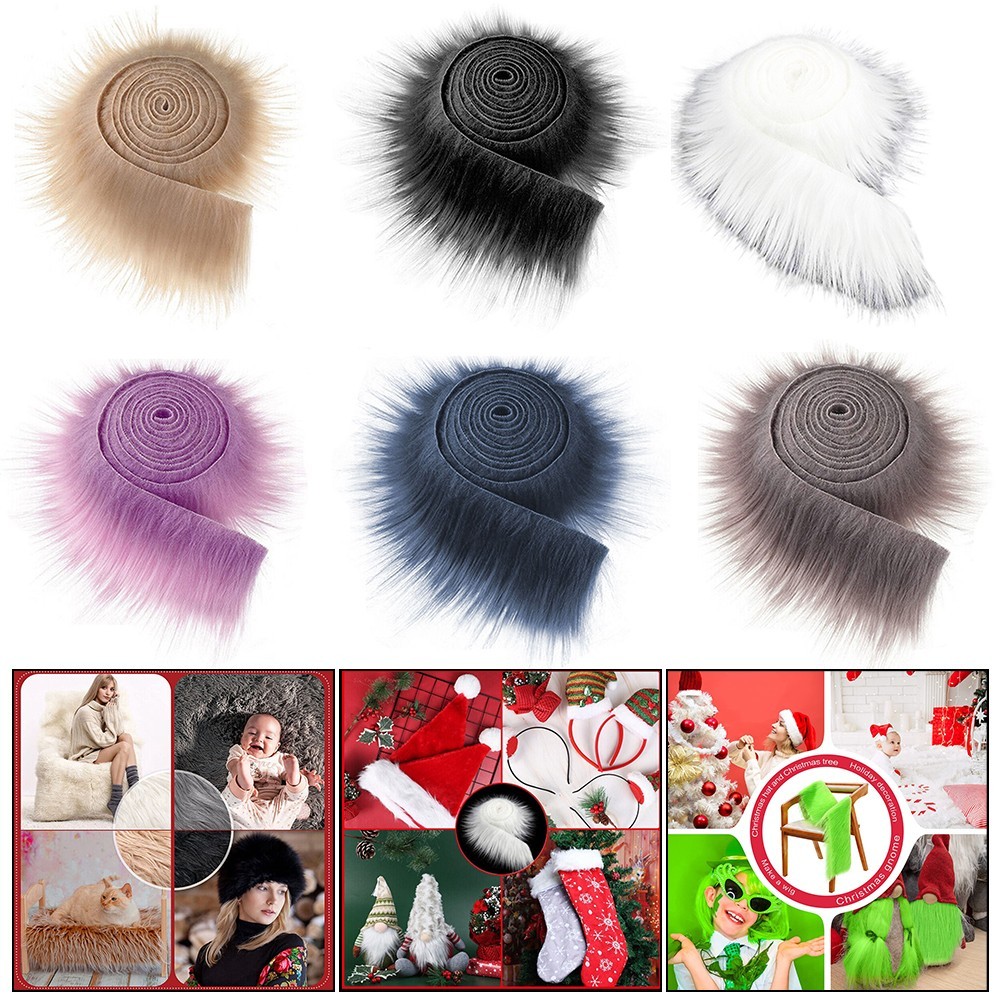 1.5M Faux Fluffy Plush Strips Ribbon Edge Trim DIY Clothing Coat Hood ...