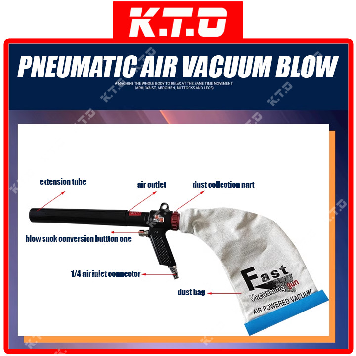 Pneumatic Air Vacuum Blow Suction Gun Air Wonder Gun Kit Dual Function ...