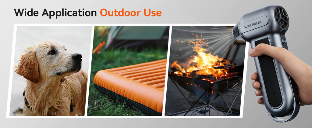 WOLFBOX MF100 Handheld Fan & Air Blower - 150,000 RPM High Speed, USB ...
