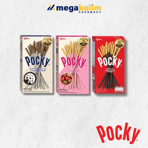 Pocky ( Cookies & Cream 40g / Strawberry 38g / Chocolate 40g ) | Shopee Malaysia