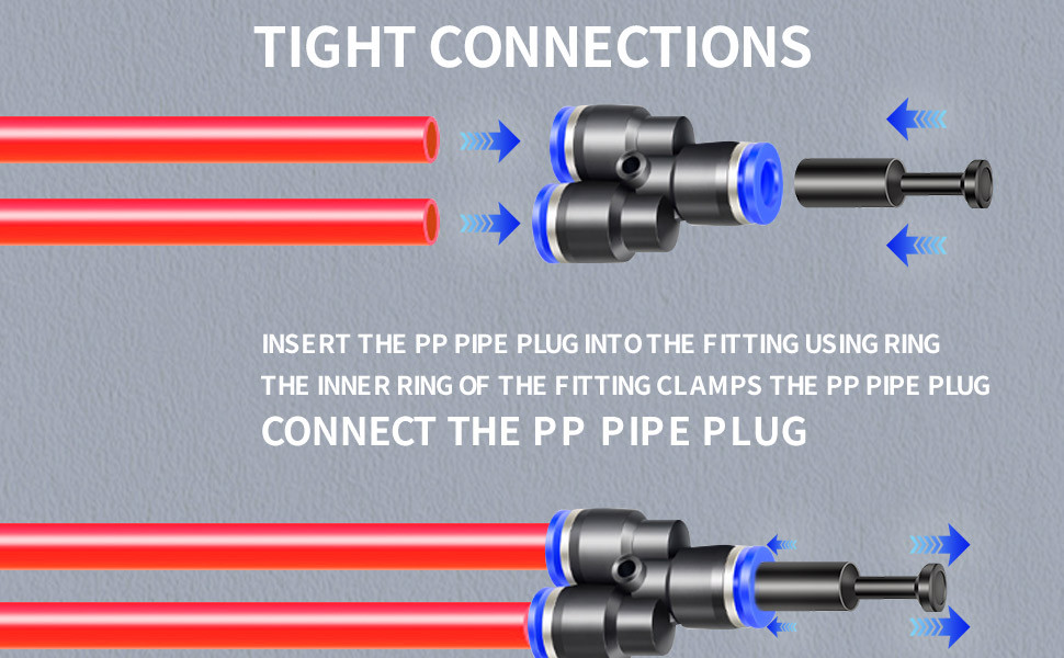 YICHENG PNEUMATIC 8MM Pipe plug Push-to-Connect Fitting Plug Pbt Resin ...