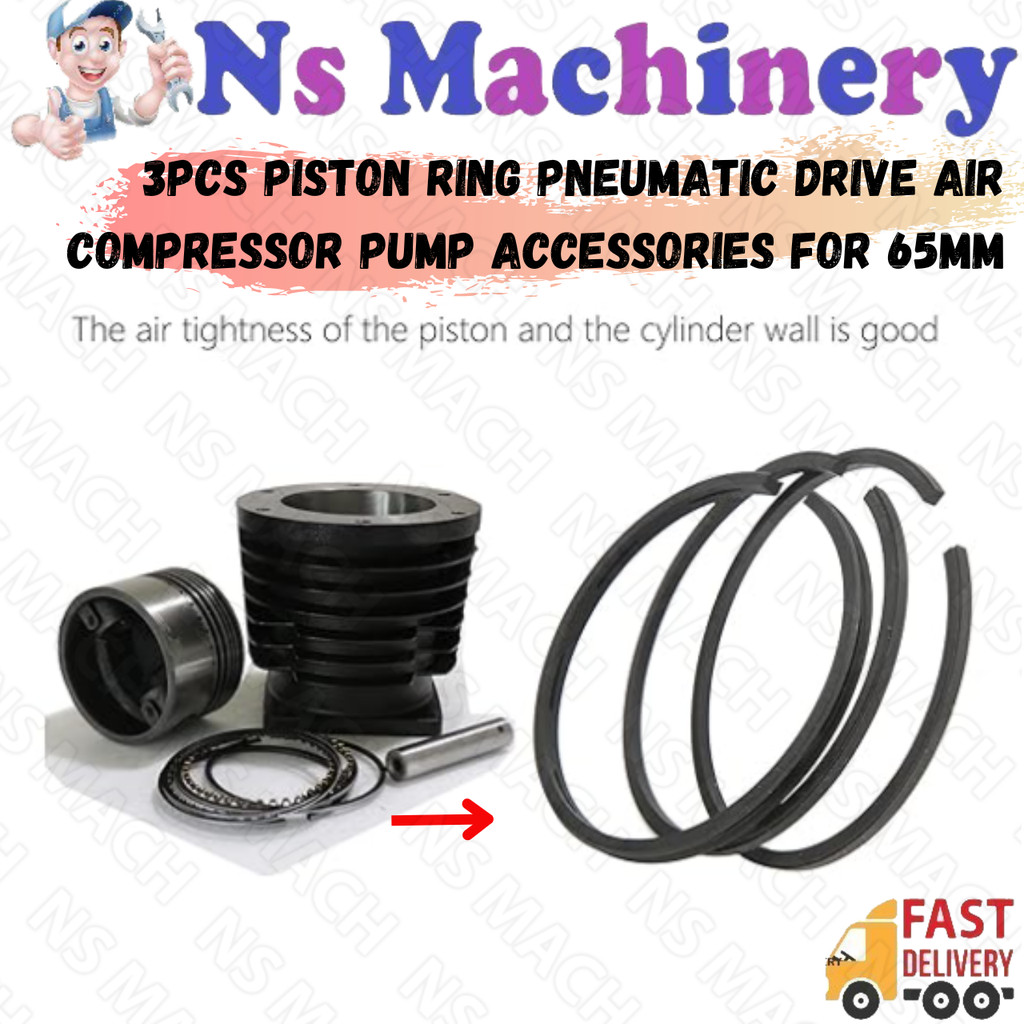 3pcs PISTON RING 65MM FIT SWAN/Piston Ring Air Compressor 2hp | Shopee ...