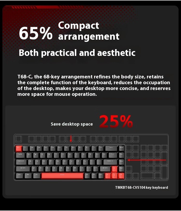 KEMOVE T68-C Wired Magnetic Switch Rapid Trigger Mechanical Keyboard Low Latency 8K Polling RGB ...