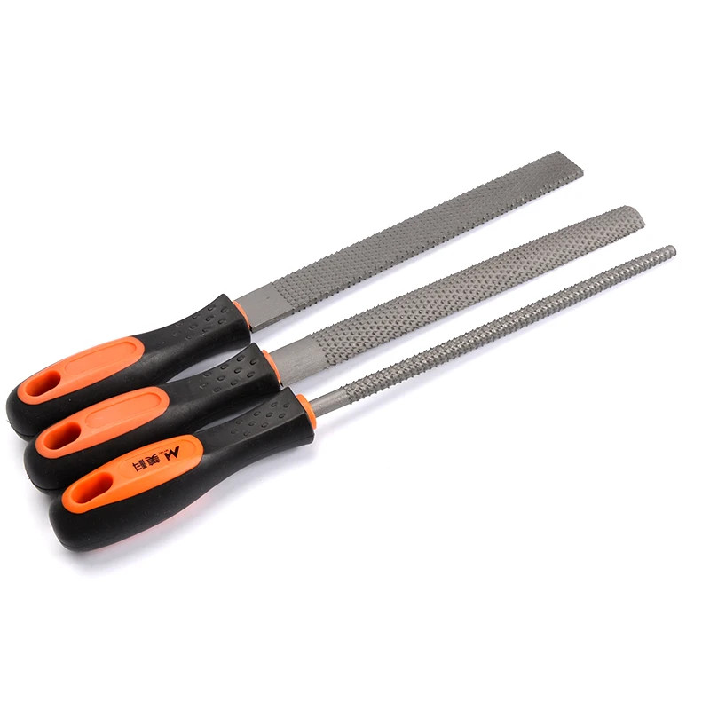 8 inch Wood Rasp Files Coarse-Teeth Woodworking Filing Round Flat Half ...