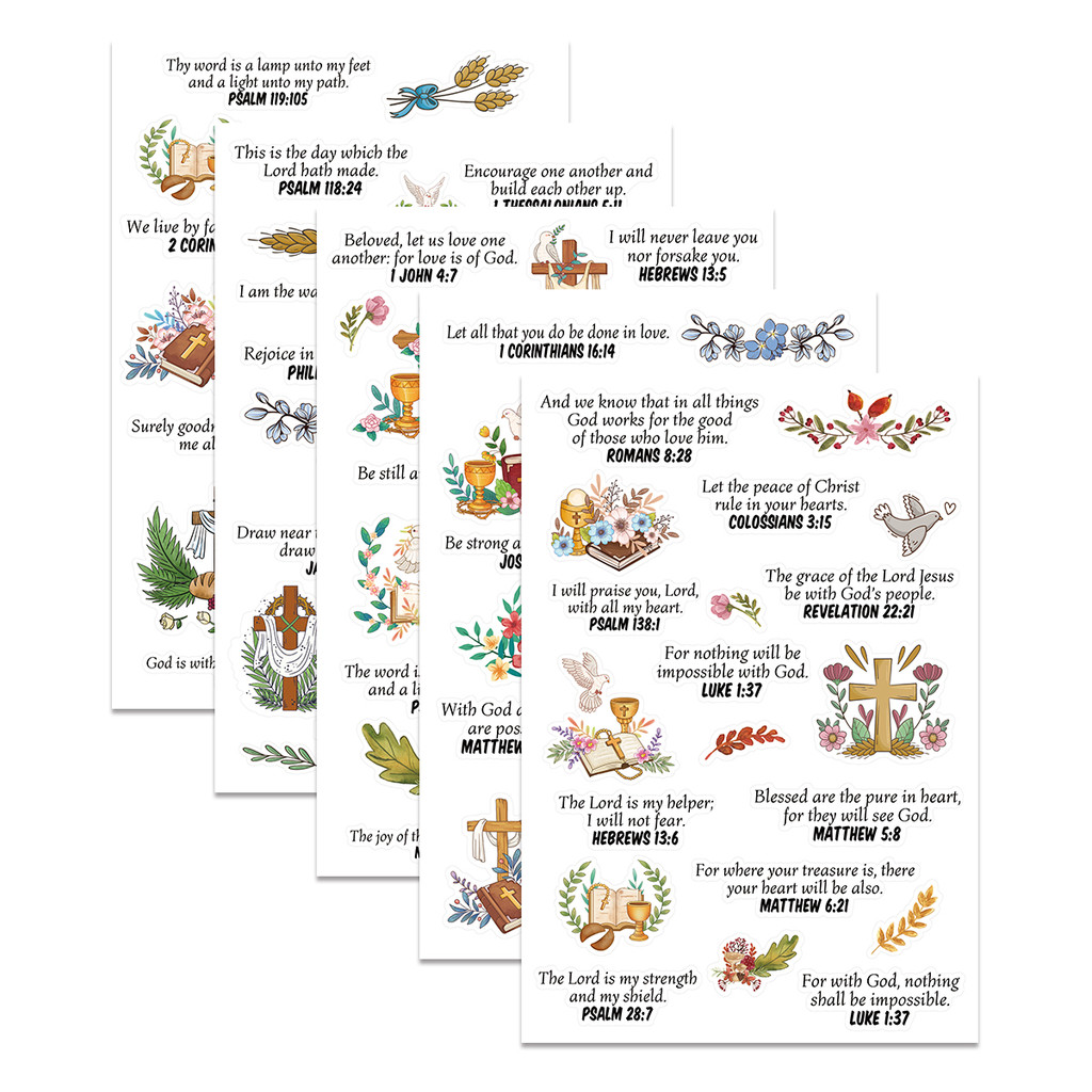 Rub On Transfers Stickers Bible Verse Motivational Faith Labels Jesus ...