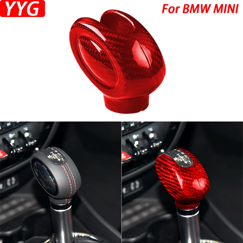 For Mini Cooper F54 F55 F56 F57 F60 Red Real Carbon Fiber Gear Shift ...