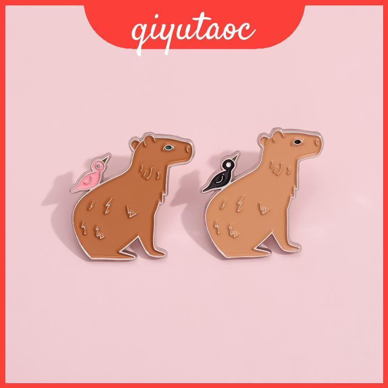 Animal Cartoon Creative Alloy Brooch Distinctive Design Bird Capybara ...