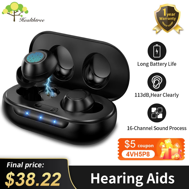 HealthTree Mini Rechargeable Hearing Aids Digital Hearing Aid 16 ...