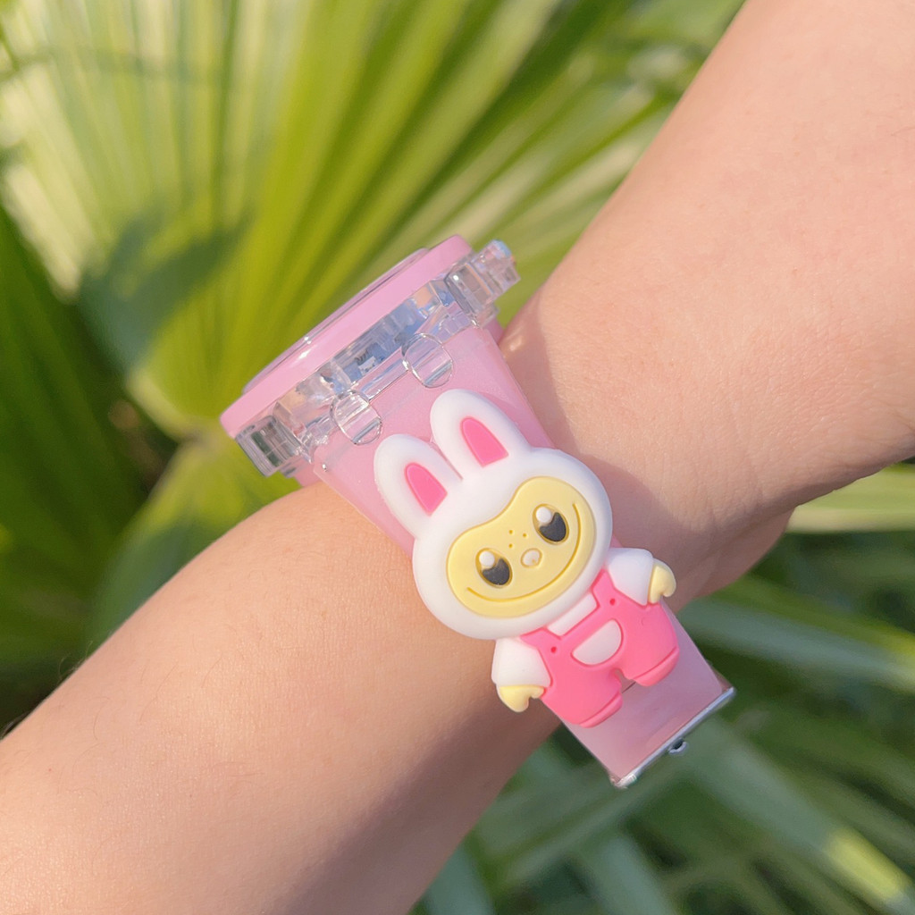 Cartoon Dopamine Labubu Children's Luminous Watch - Dopamine Rabbit Ear ...