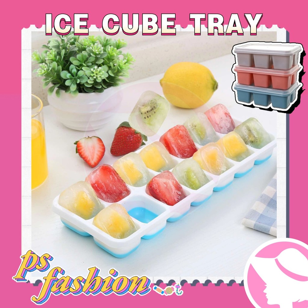 14 Holes Silicone Ice Tray Ice Cube Maker Baby Food Puree Mold ...
