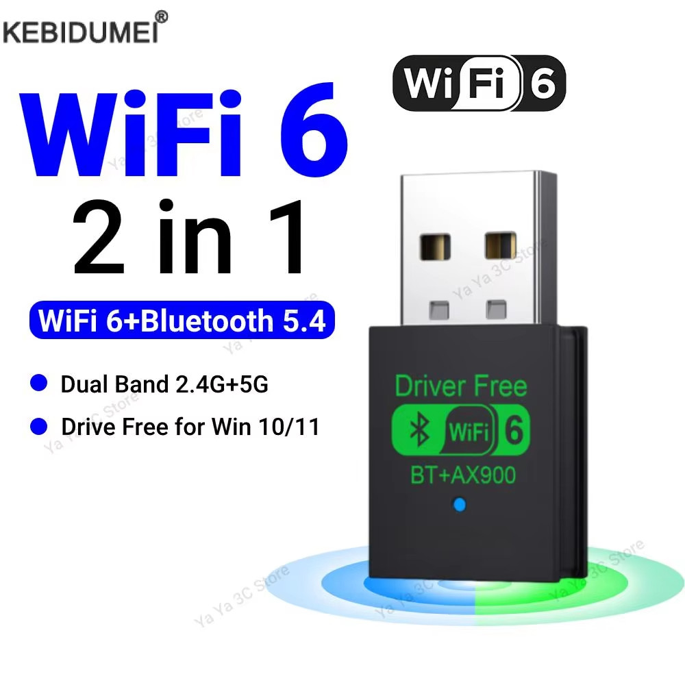 900Mbps Usb Wifi Bluetooth 5.4 Adapter 2in1 Dongle Dual Band 2.4G 5Ghz ...