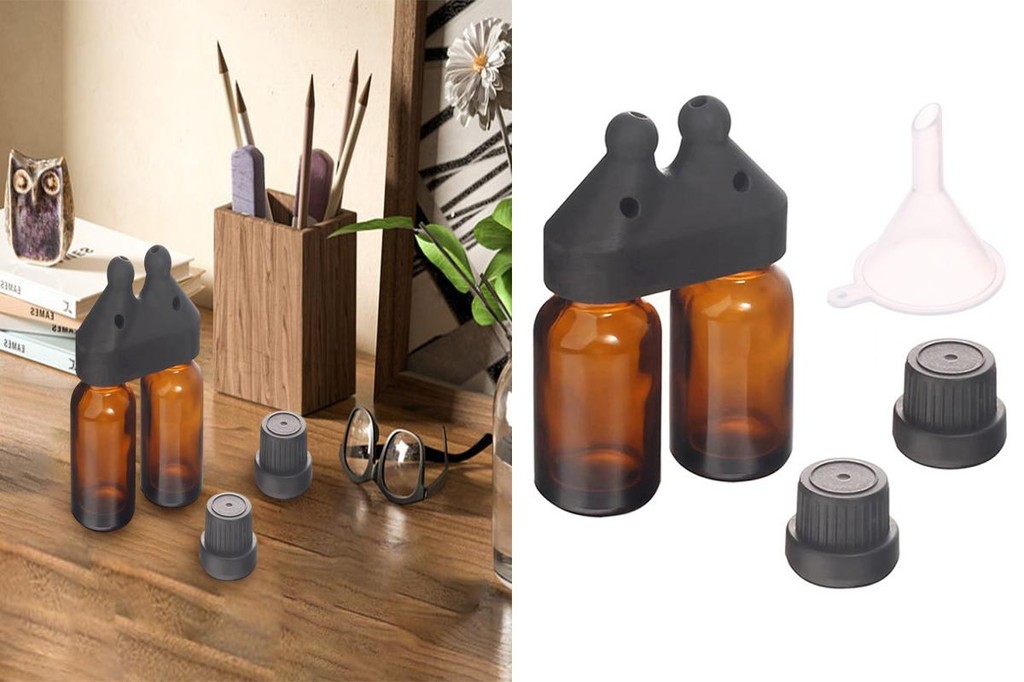 Double Hole Sniffing Bottle Cap Leak-proof Essential Oil Inhaler Cap ...