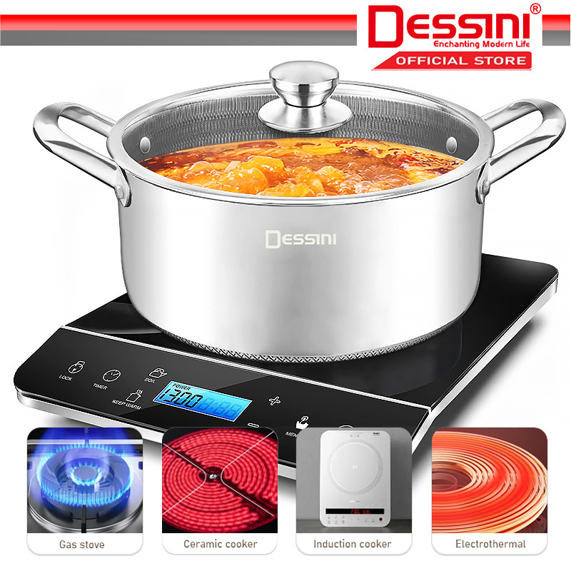 DESSINI ITALY 22CM Honeycomb SUS304 Stainless Steel Casserole Induction ...