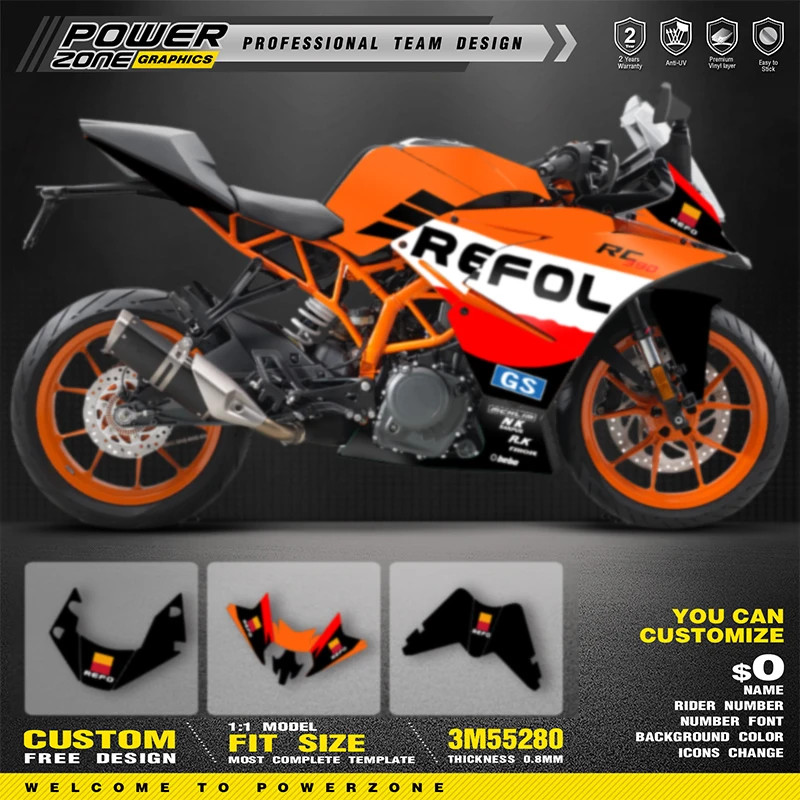 PowerZone Custom Sticker Graphics for KTM RC 250 RC 390 2017-2020 ...