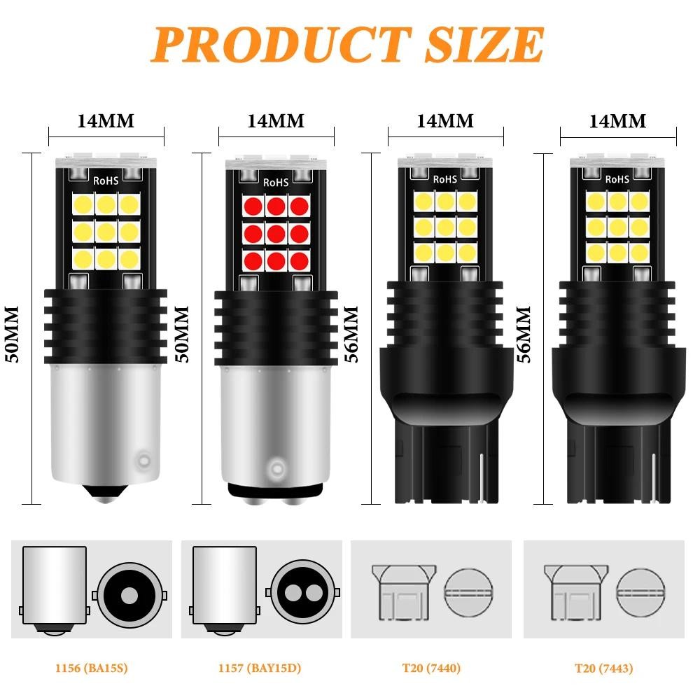 1pcs T20 1157 Car Reversing Light Bulb 1156 ba15s LED signal super ...