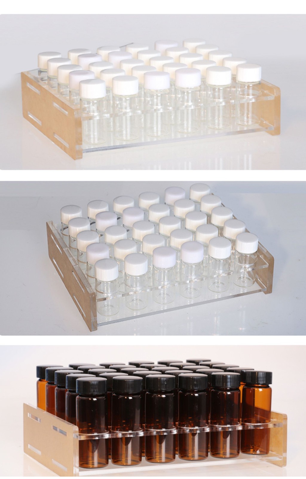 Plexiglass Sample Bottle Holder Top Empty Glass Bottle Holder 3/5/10/15 ...