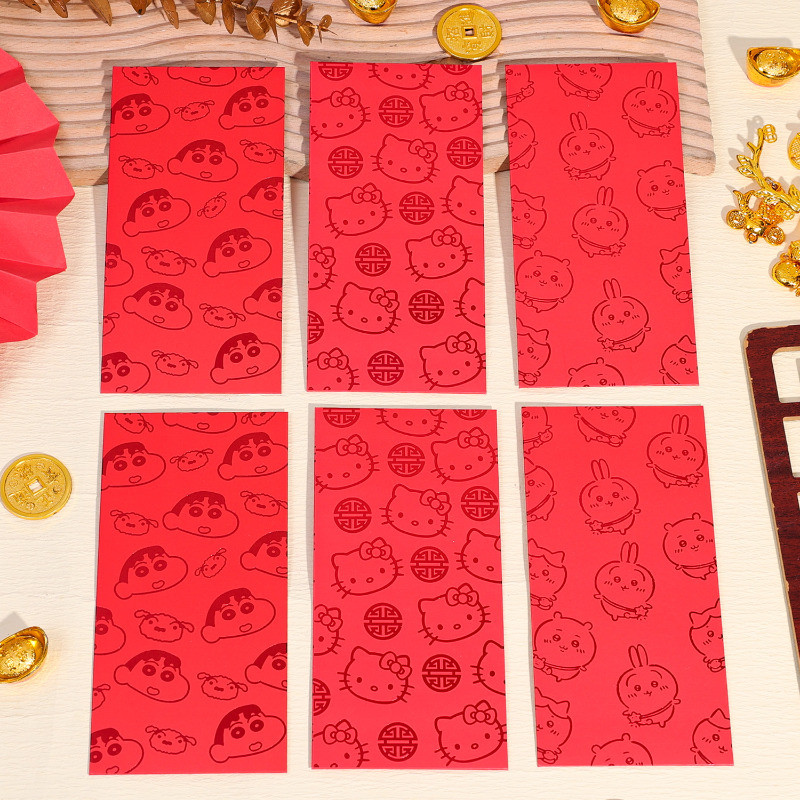 2025 Chinese New Year Long Red Envelopes - Kawaii Hello Kitty, Shin ...