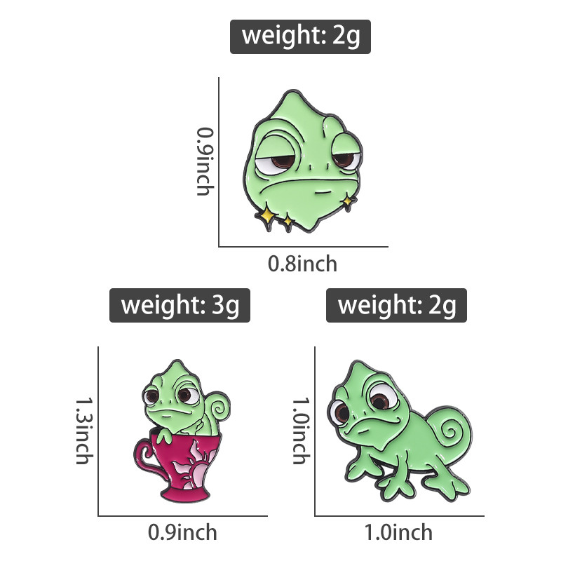 Cartoon Fairy Tale World Princess Chameleon Brooch Anime Movie Pin ...