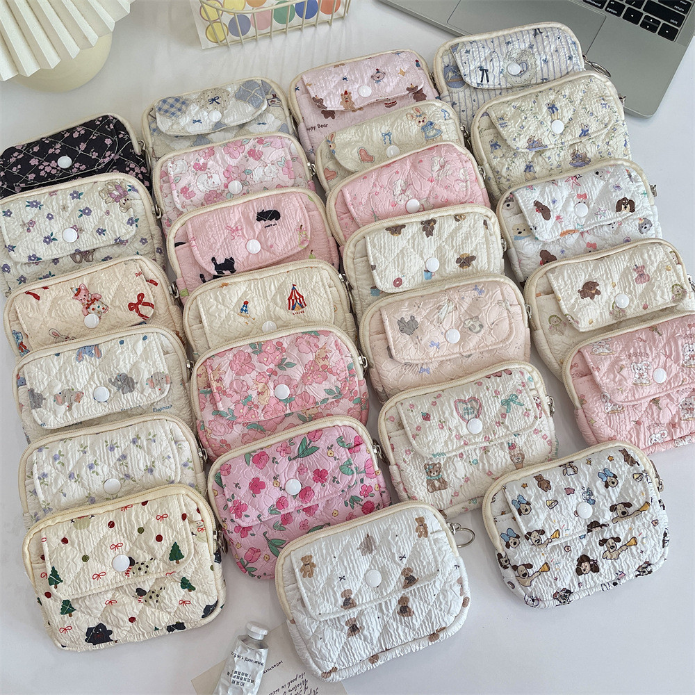 New Pink Quilted Coin Purse Cute Cartoon Card Holder Key Case ...