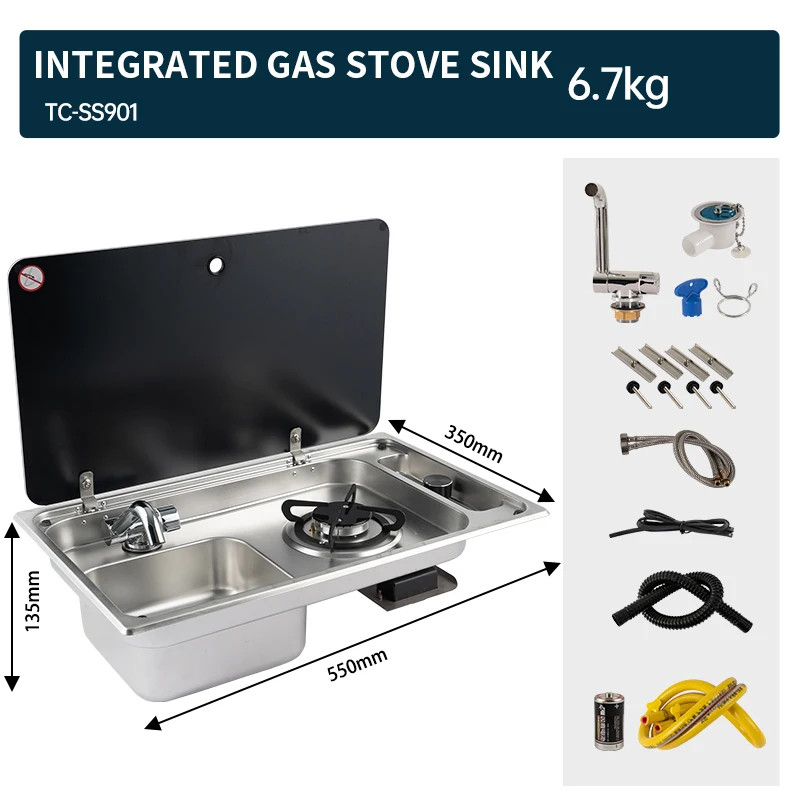 RV Stainless Steel Stove Sink And Induction Cooker Combination Unit ...