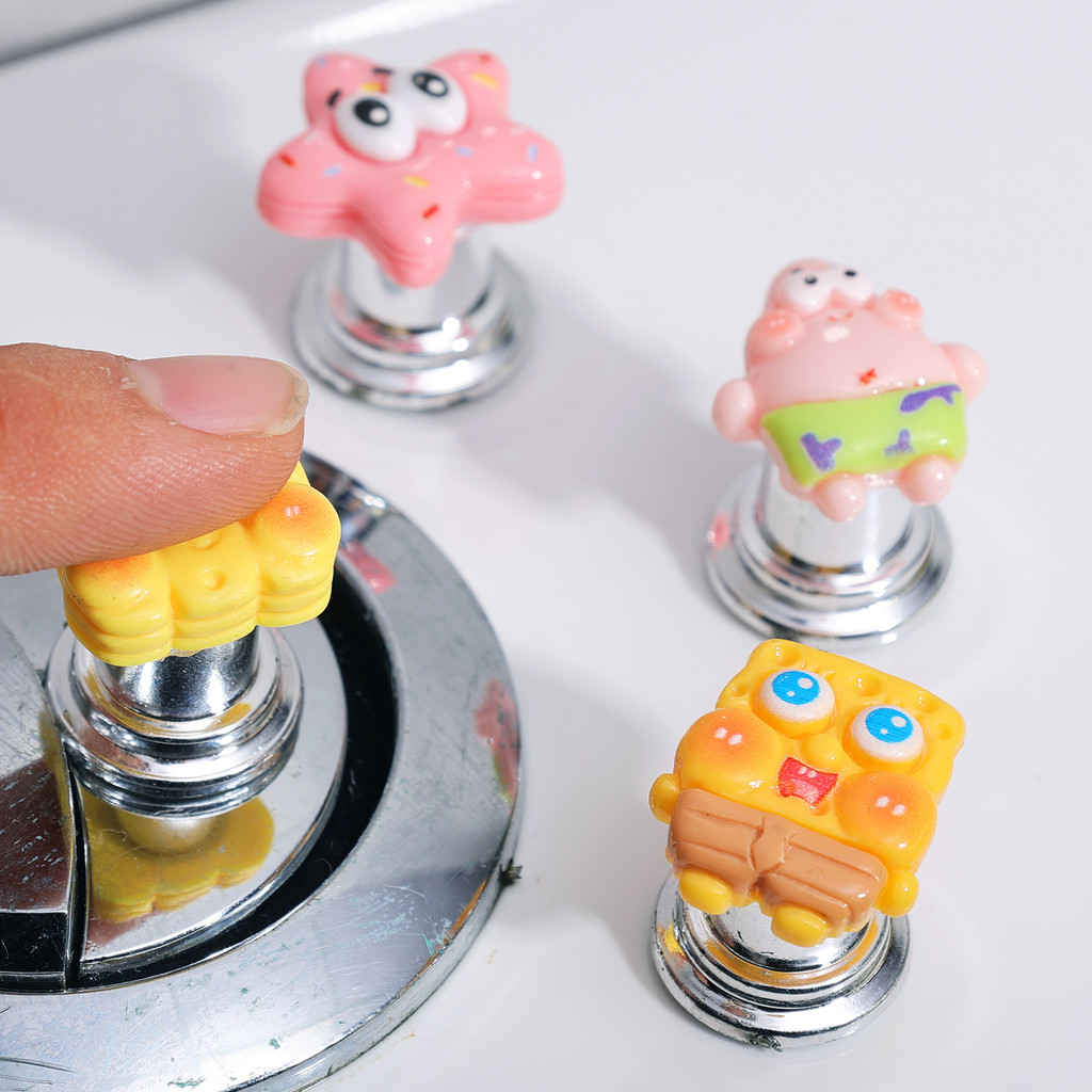 Handle Toilet Press Button - Cartoon SpongeBob Toilet Tank Flush Switch ...